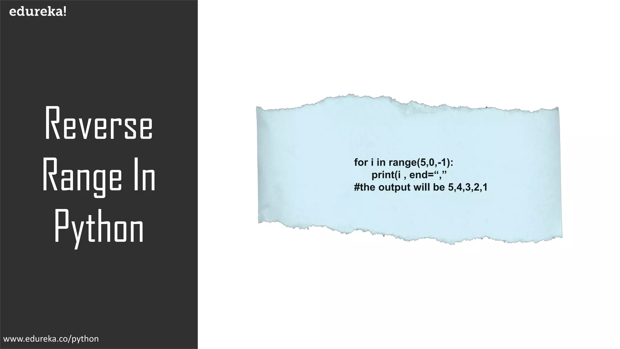 What is Range Function? | Range in Python Explained | Edureka | PDF