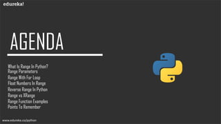 What is Range Function? | Range in Python Explained | Edureka | PDF
