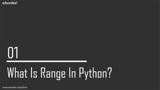 What is Range Function? | Range in Python Explained | Edureka | PPT