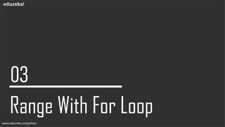 What is Range Function? | Range in Python Explained | Edureka | PDF
