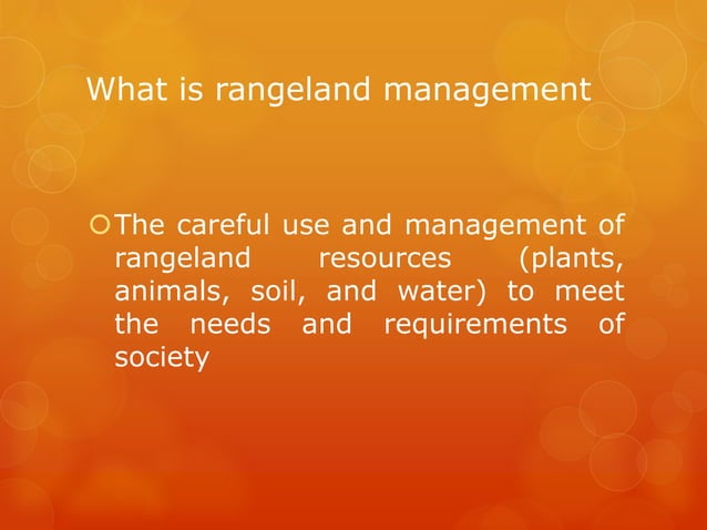 Rang-land management | PPTX | Agriculture | Industries