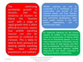 Range of impacts of tourism on wildlife and enviornment by amit tiwari ...