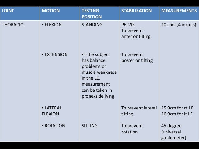 Range Of Motion Assessment