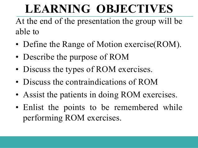 Range of motion exercises