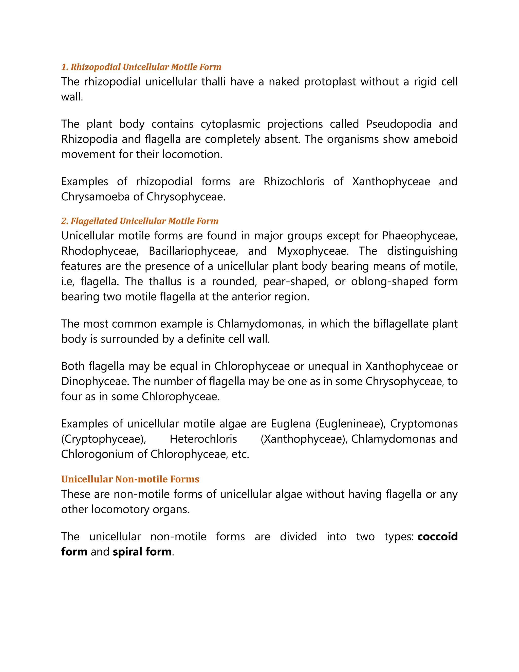 Range of Thallus Structure in Algae Full pdf | PDF