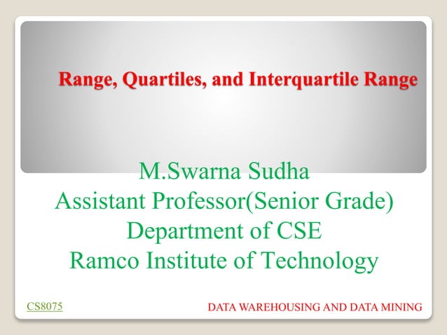 Range, quartiles, and interquartile range | PPTX