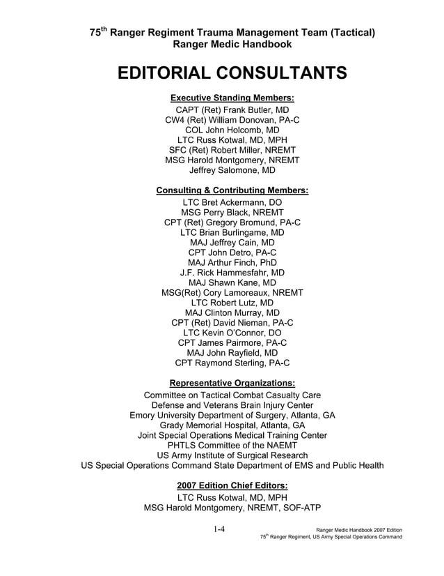 Ranger medical handbook | PDF
