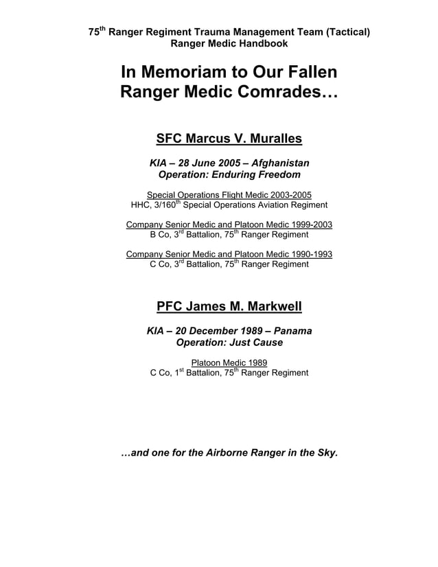 Ranger medical handbook | PDF | First Aid | Injuries