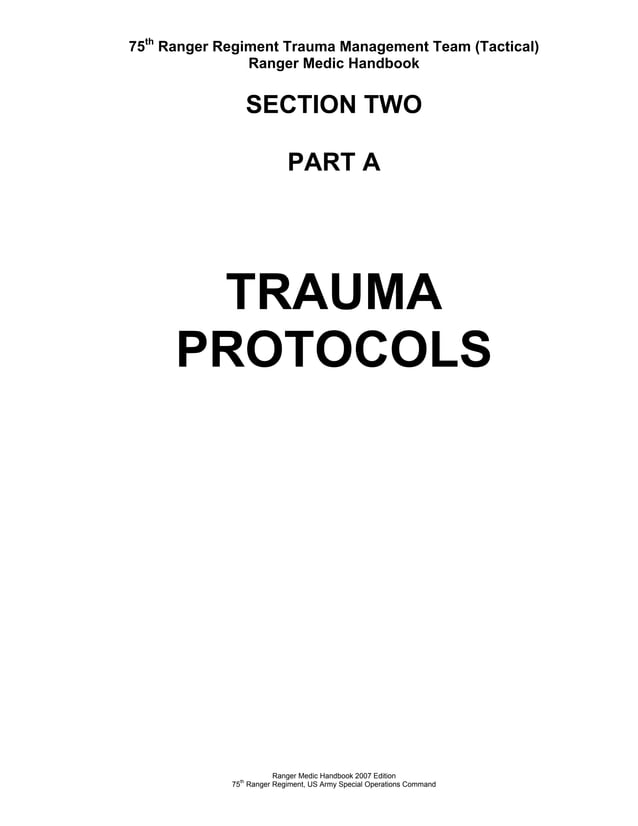 Ranger medical handbook | PDF | First Aid | Injuries