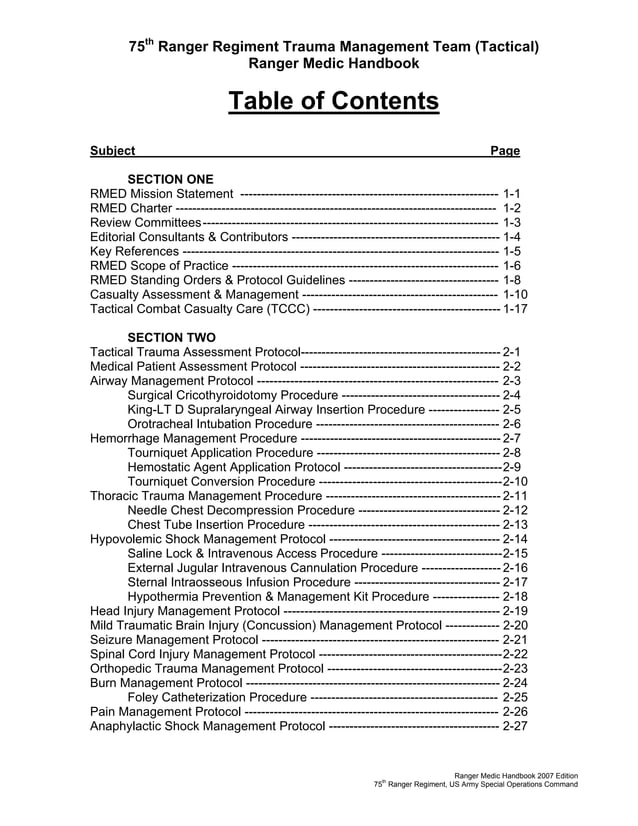 Ranger medical handbook | PDF | First Aid | Injuries