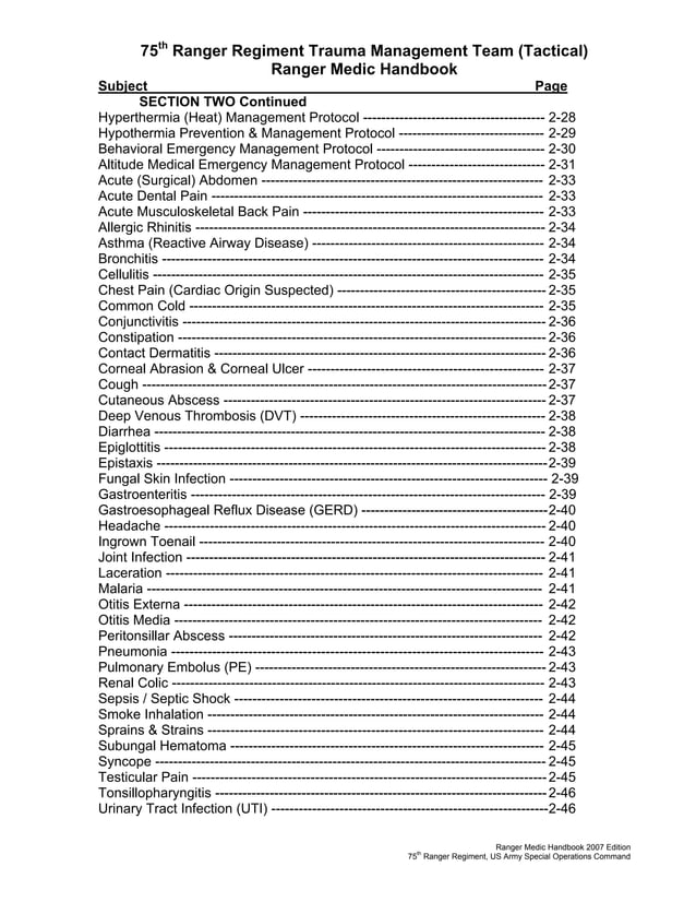 Ranger medical handbook | PDF | First Aid | Injuries