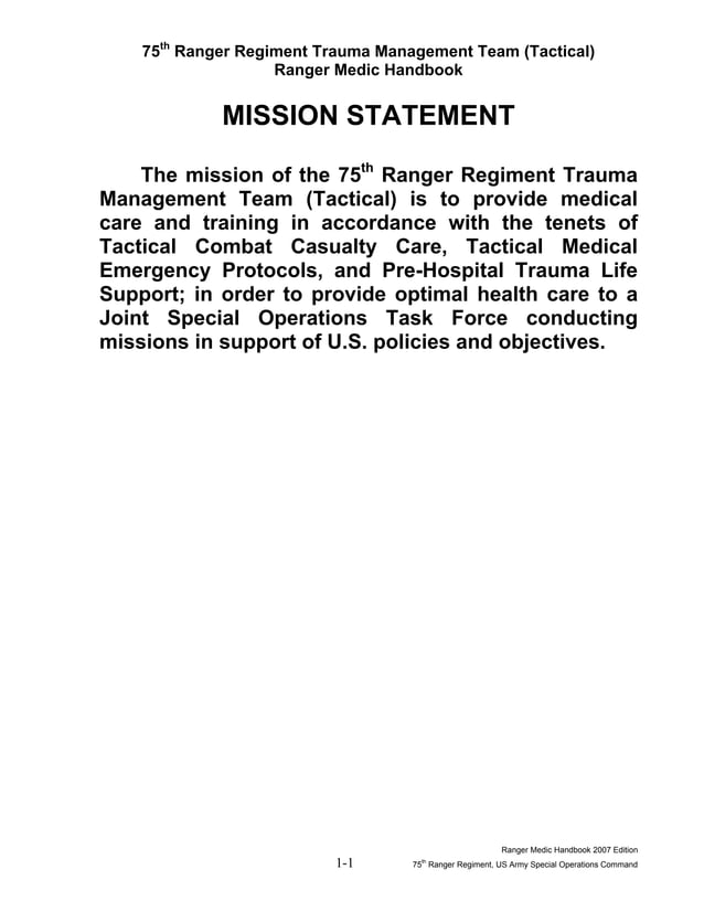 Ranger medical handbook | PDF | First Aid | Injuries