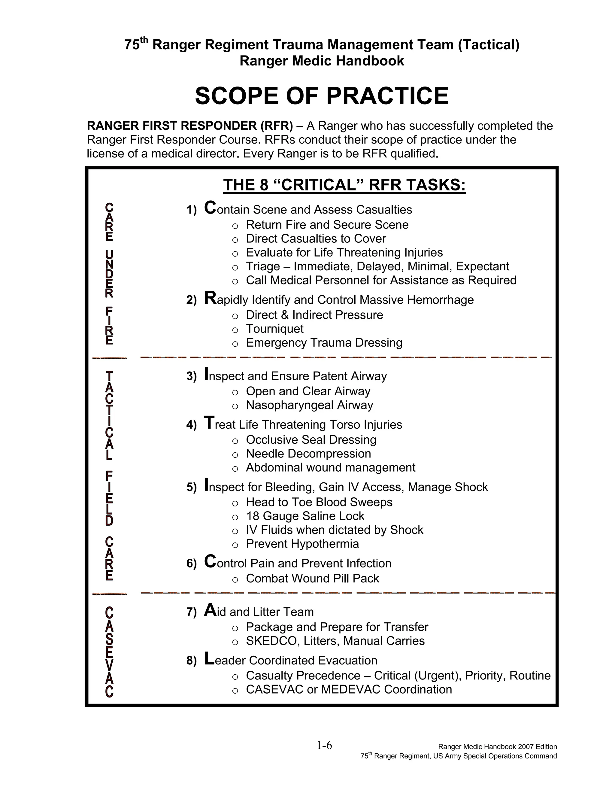 Ranger Medic Handbook 2007 - 75th Ranger Regiment Trauma Management ...