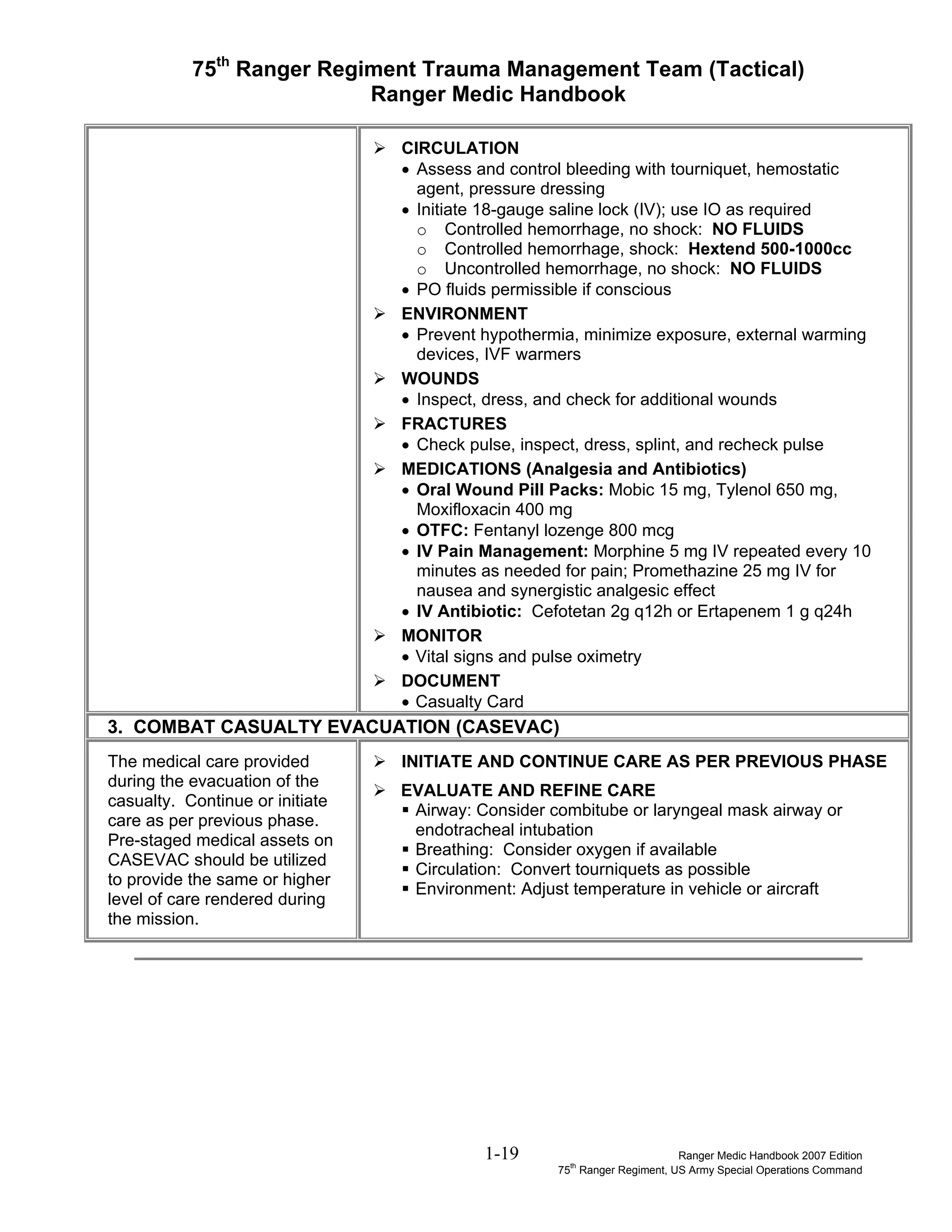 Ranger Medic Handbook 2007 - 75th Ranger Regiment Trauma Management ...