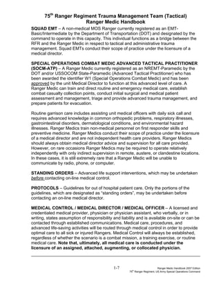 Ranger Medic Handbook 2007 - 75th Ranger Regiment Trauma Management ...