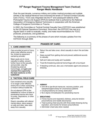 Ranger Medic Handbook 2007 - 75th Ranger Regiment Trauma Management ...