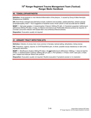 Ranger Medic Handbook 2007 - 75th Ranger Regiment Trauma Management ...