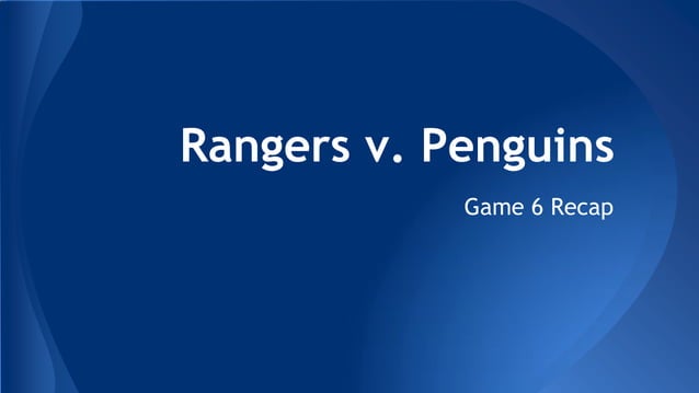 Rangers vs. Penguins Recap - Game 6 | PDF