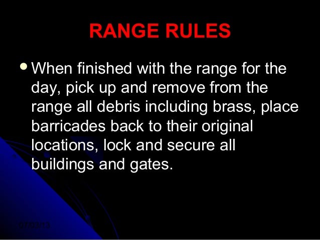 Firearms Range Safety Plan