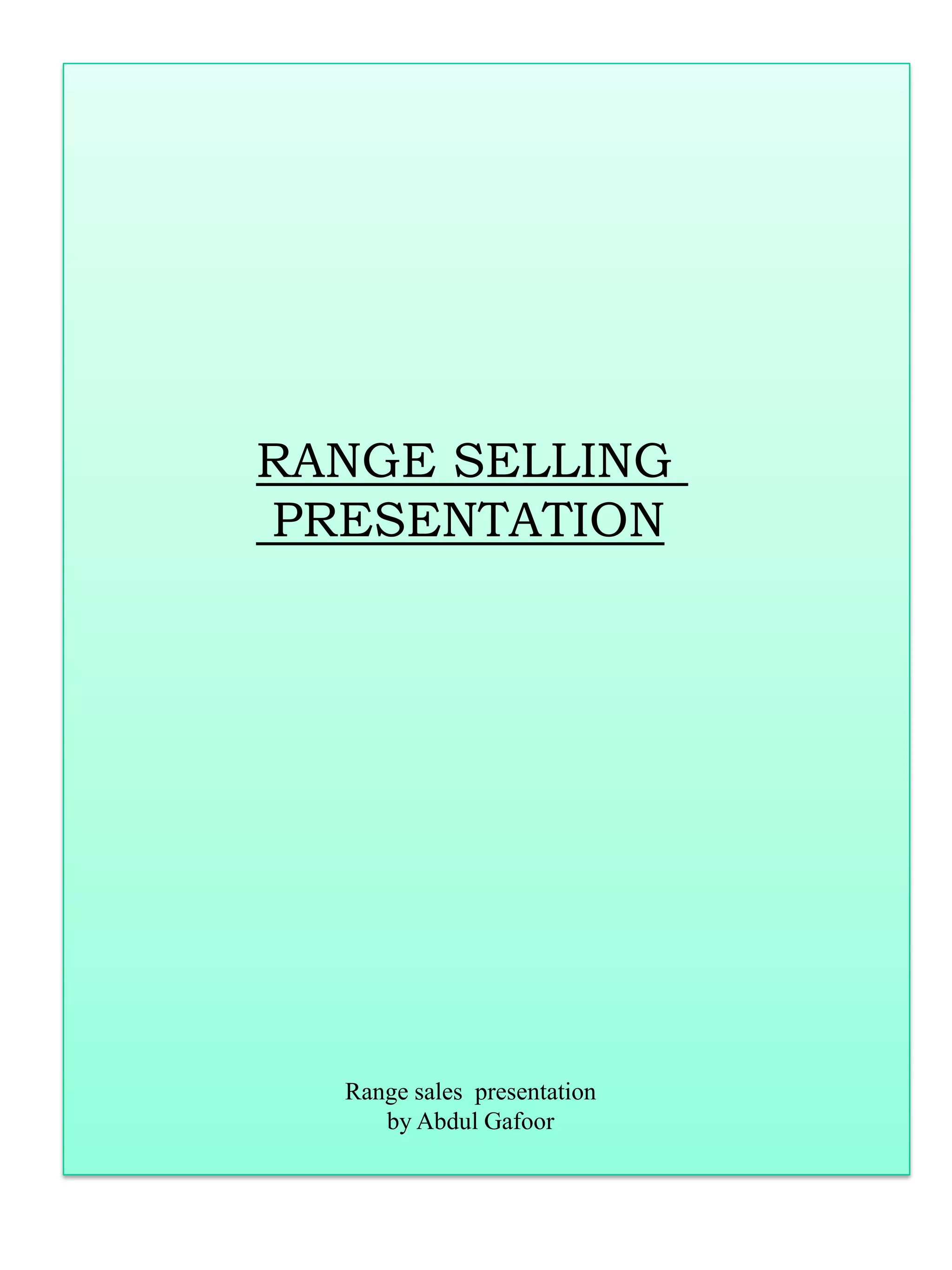 Rangeselling 110906131716-phpapp01 | PDF