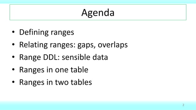 Ranges Ranges Everywhere Oracle Sql Pptx Databases Computer Software And Applications