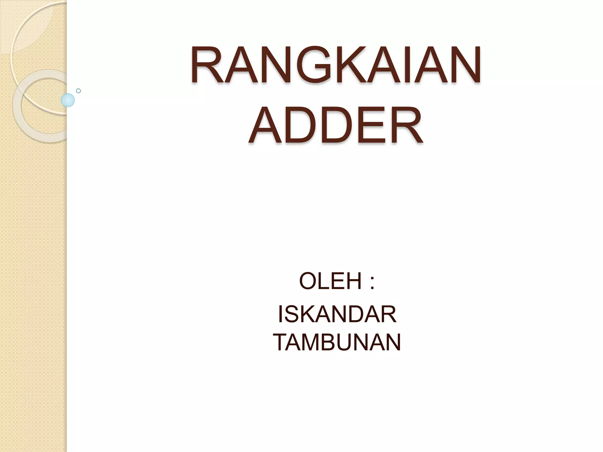 Rangkaian Adder | PPTX