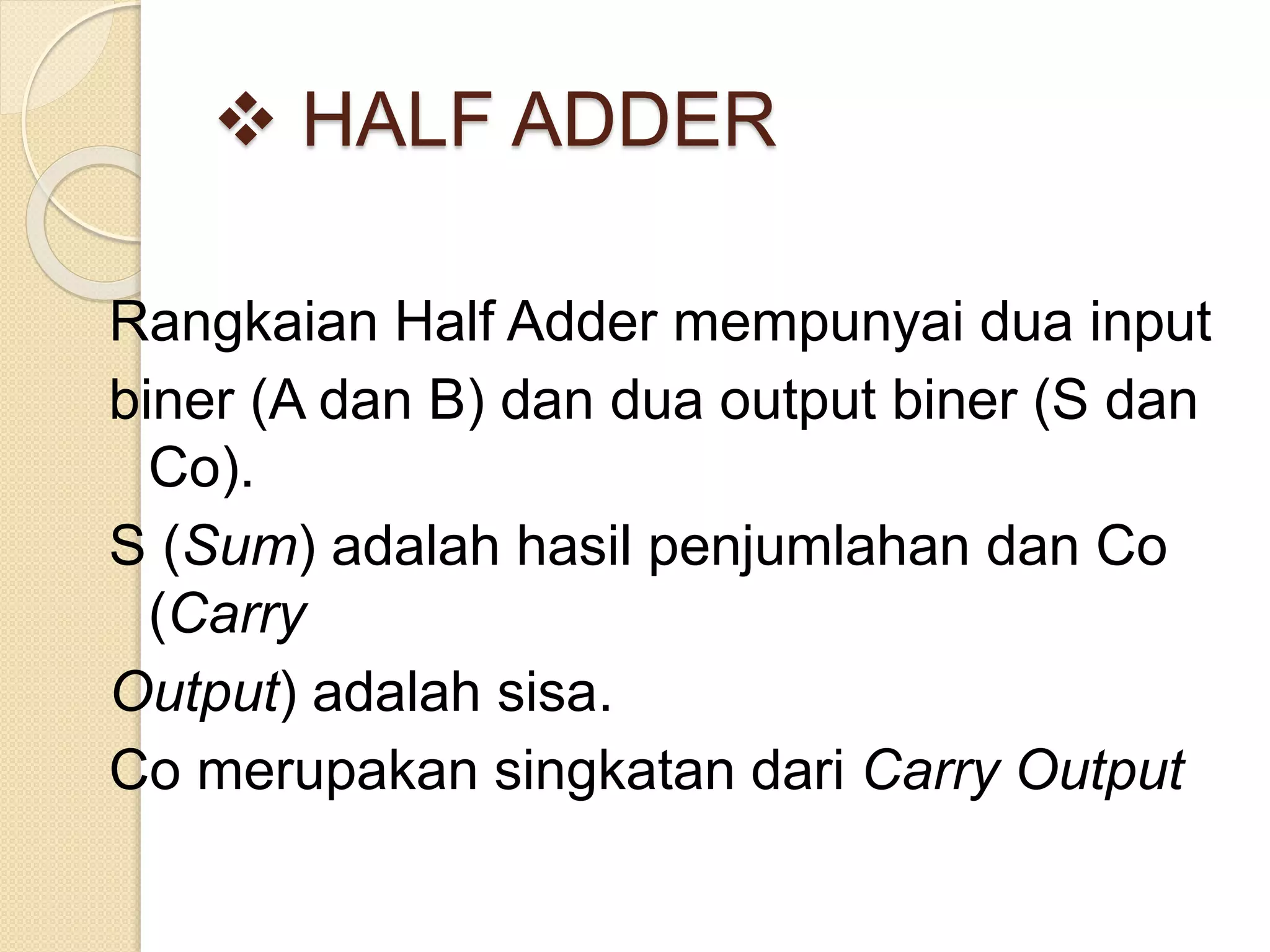 Rangkaian Adder | PPTX