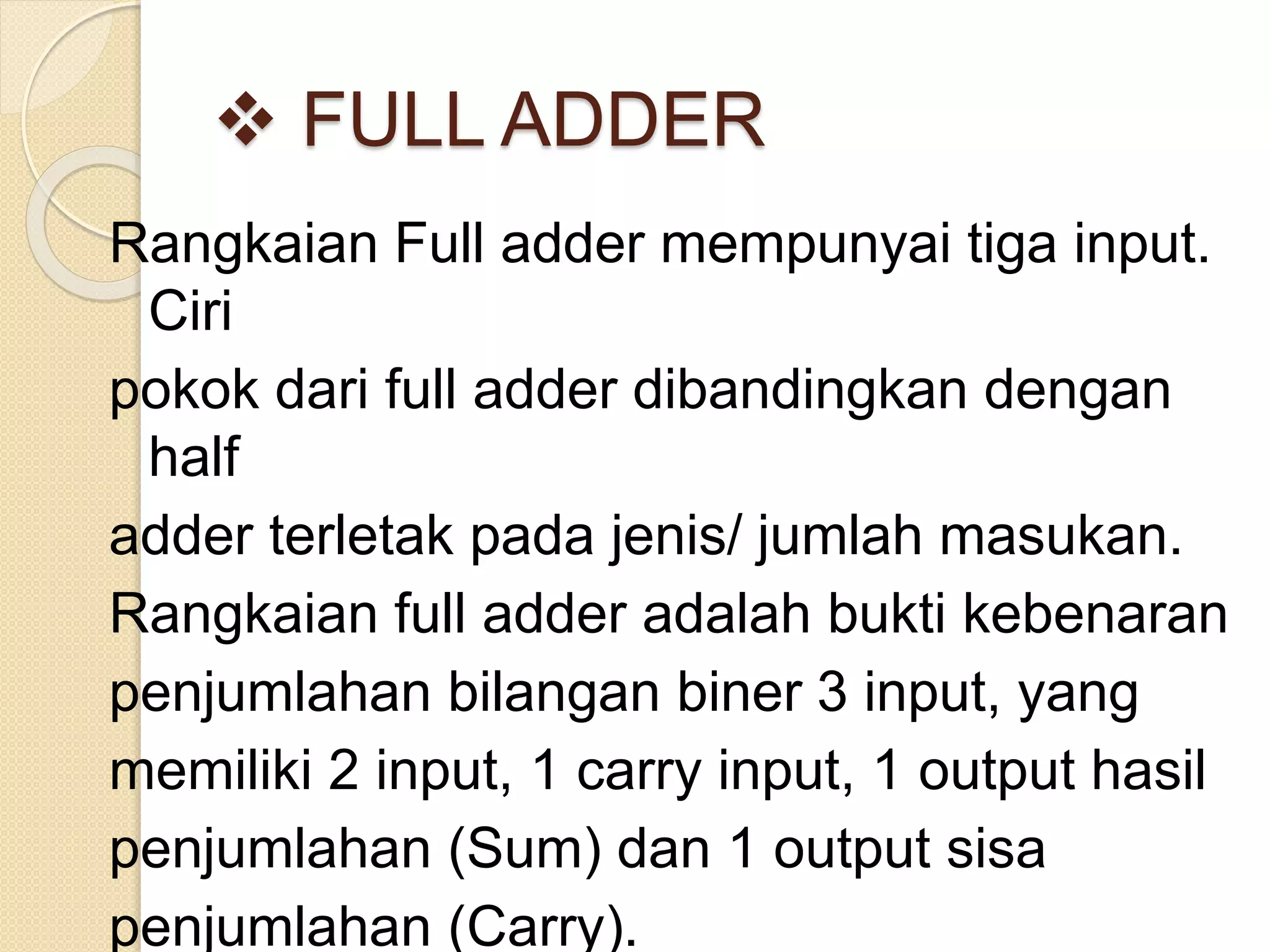 Rangkaian Adder | PPTX