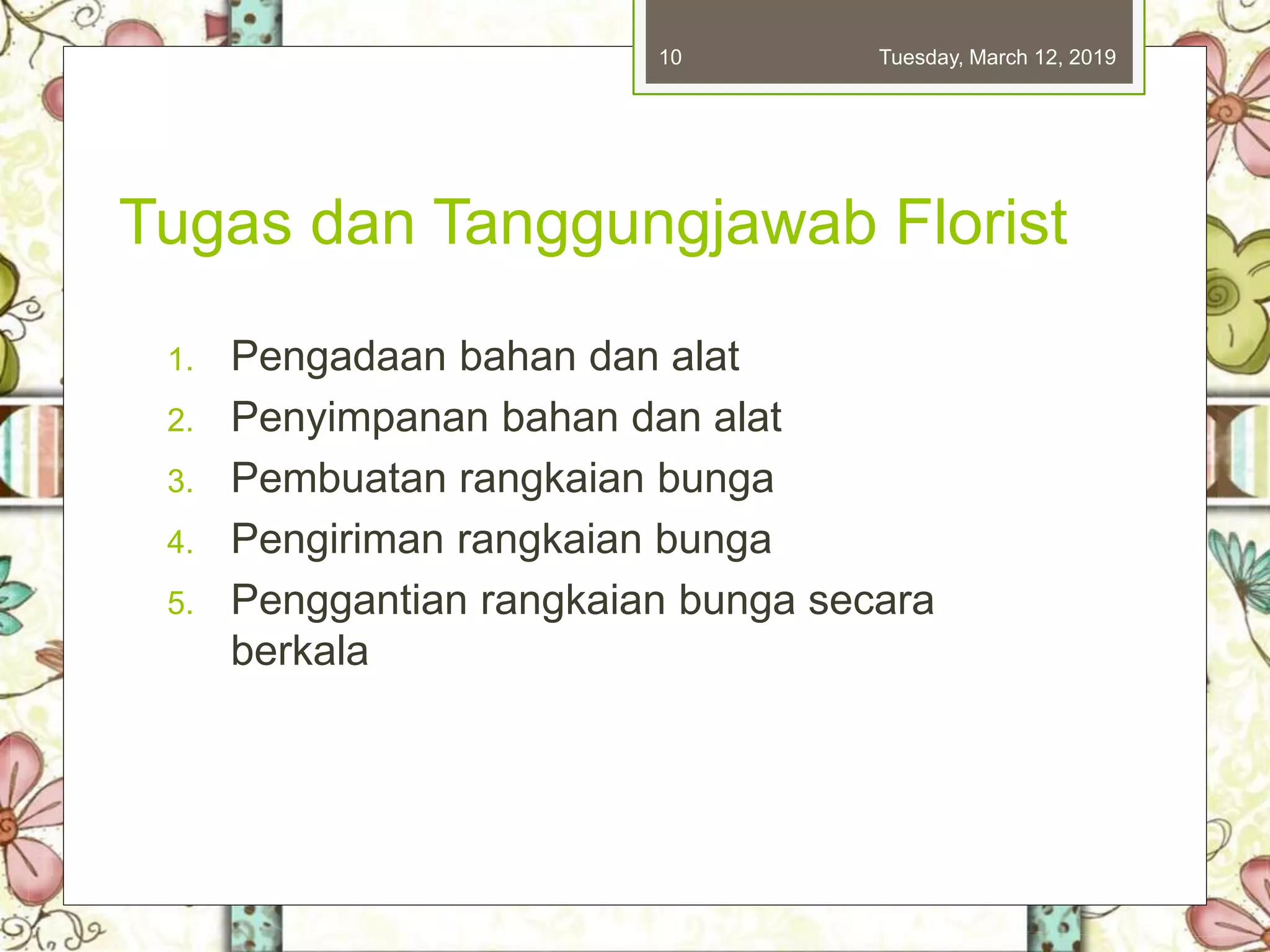Merangkai bunga / flower arrangement | PPTX
