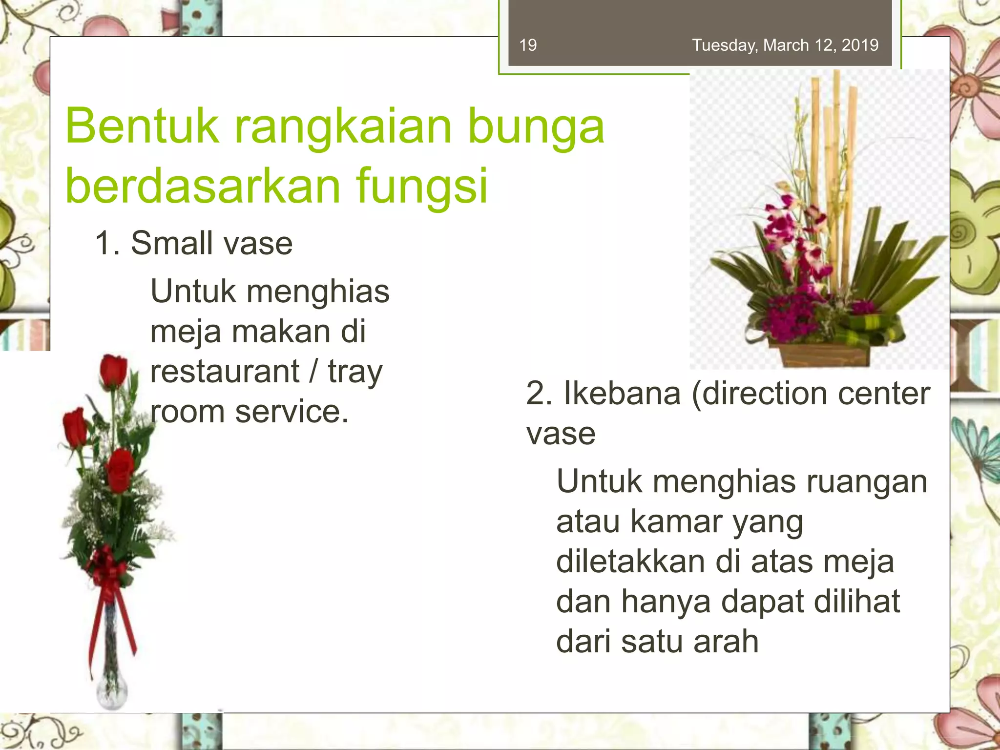 Merangkai bunga / flower arrangement | PPTX