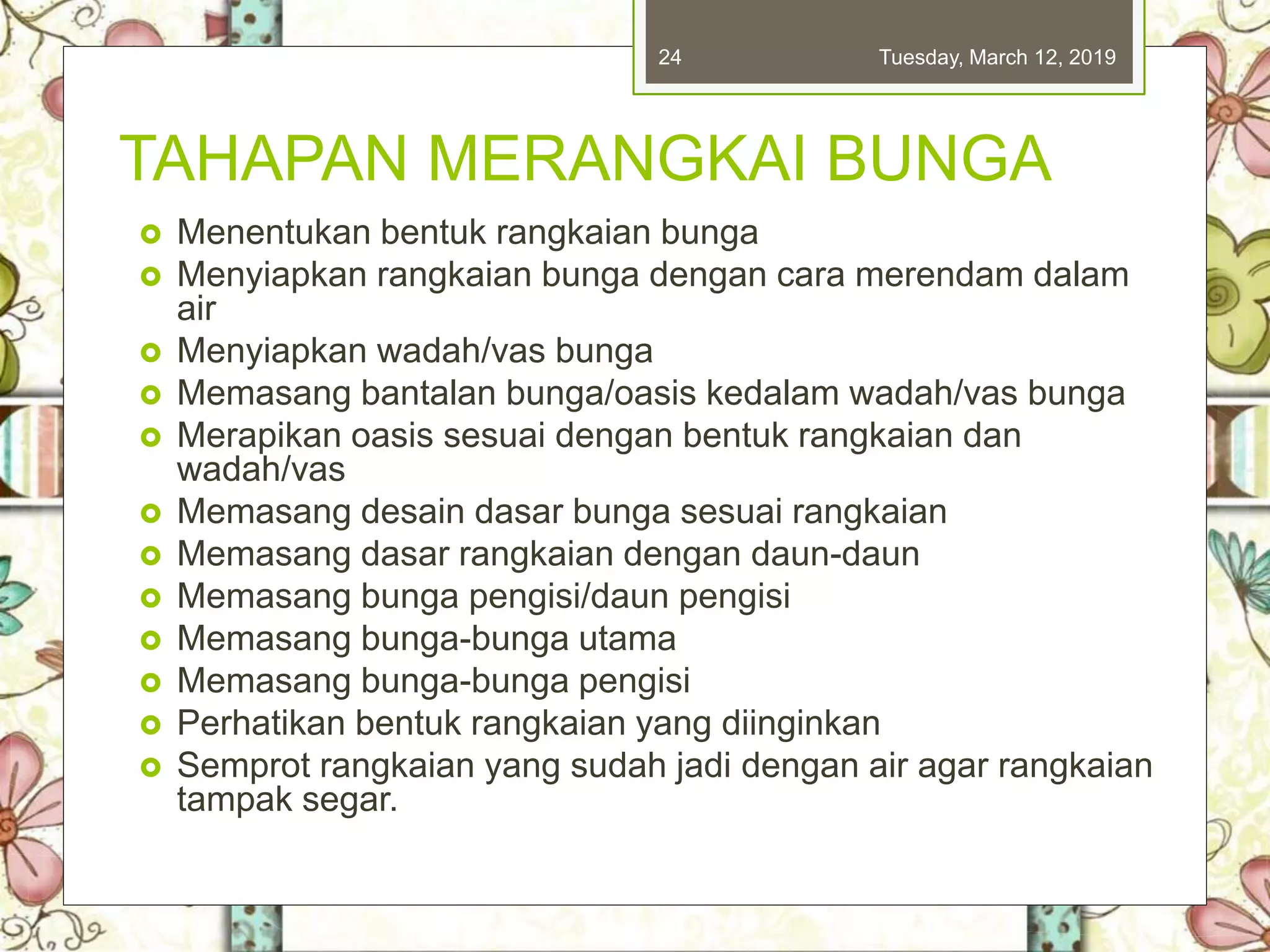 Merangkai bunga / flower arrangement | PPTX