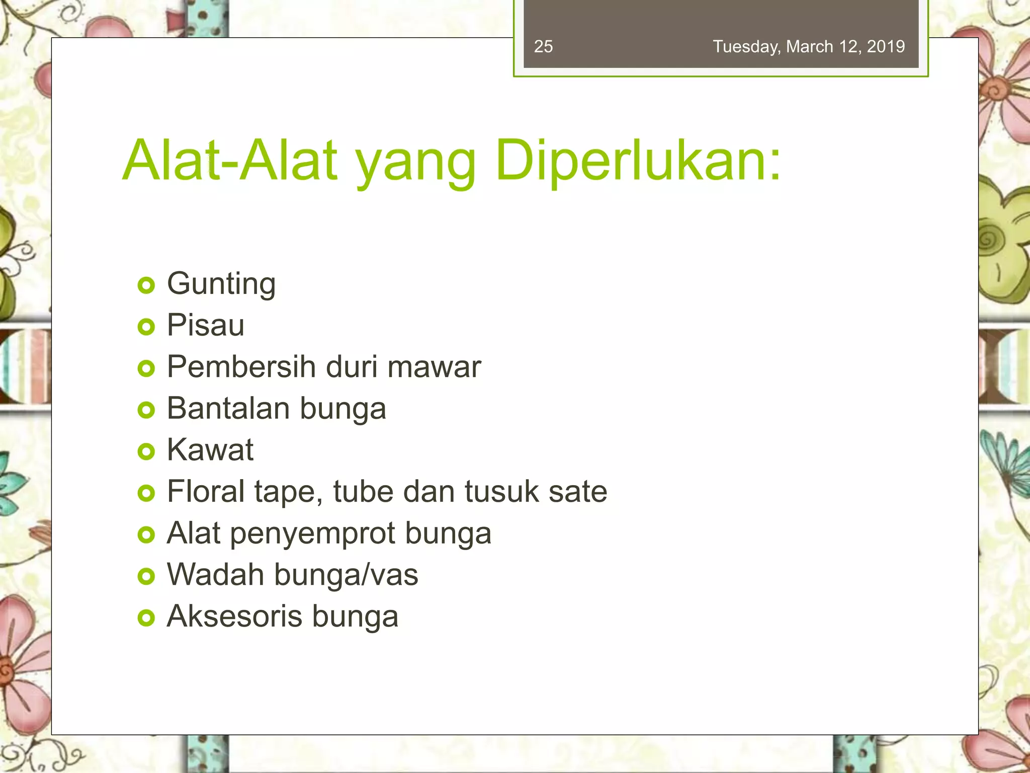 Merangkai bunga / flower arrangement | PPTX