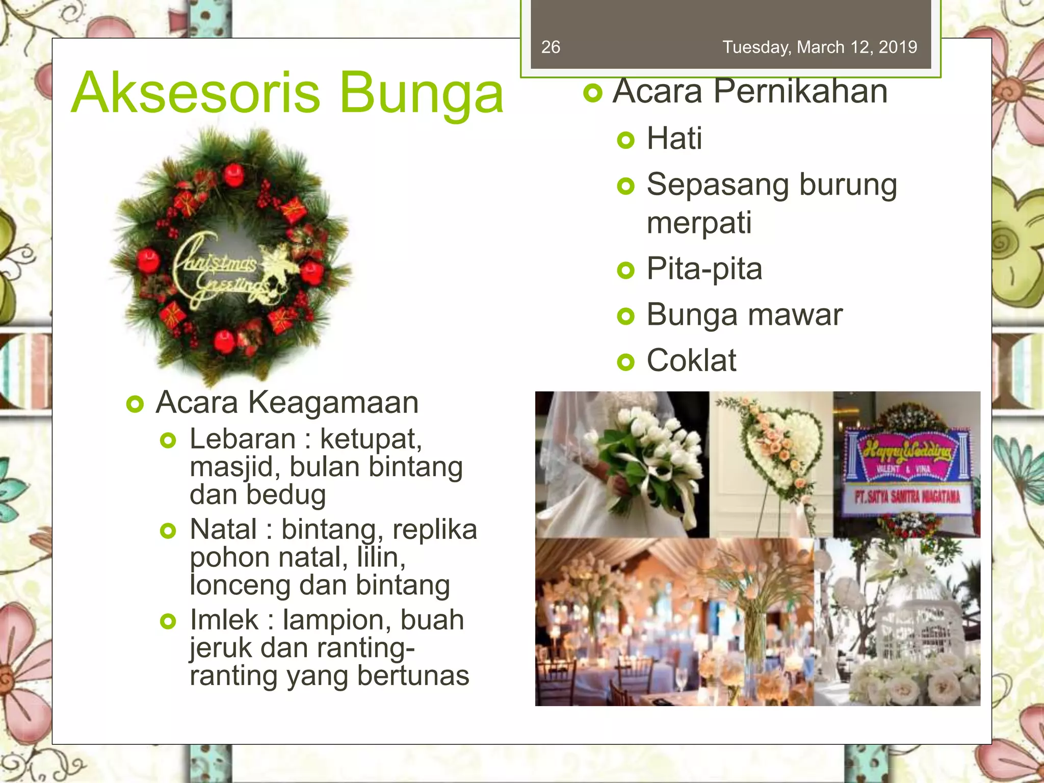 Merangkai bunga / flower arrangement | PPTX