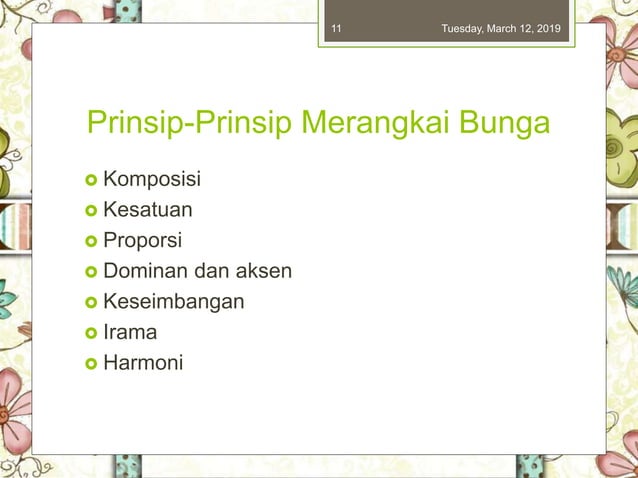 Merangkai bunga / flower arrangement | PPTX