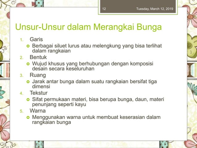 Merangkai bunga / flower arrangement | PPTX