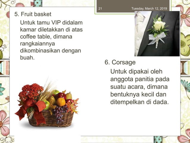 Merangkai bunga / flower arrangement | PPTX