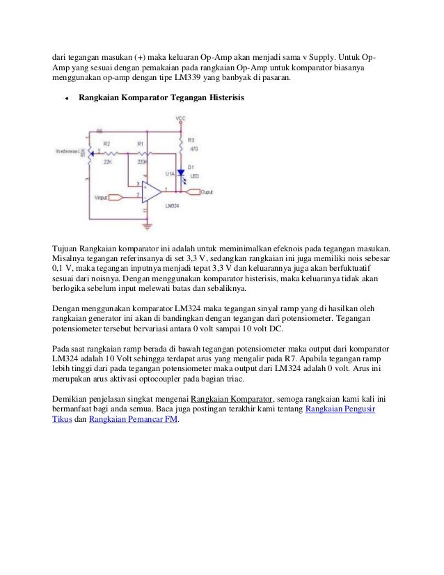 Rangkaian komparator