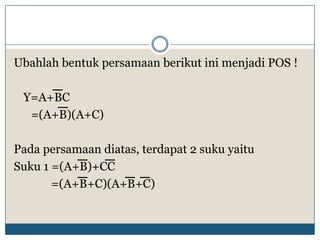 Rangkaian logika kombinasi (cont | PPTX
