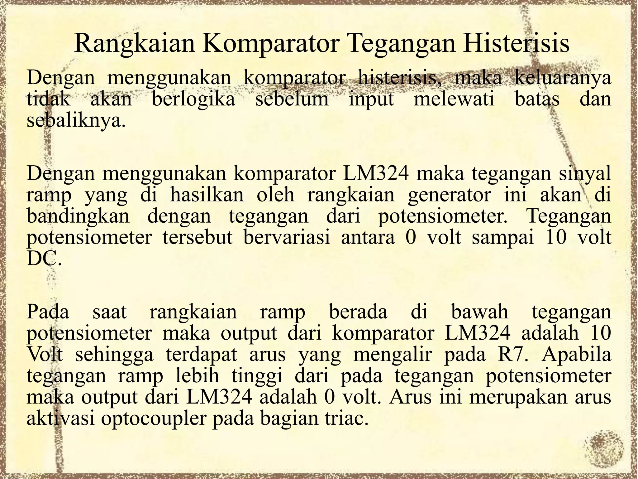 Rangkaian pembanding rangkaian komparator Comparator | PPTX