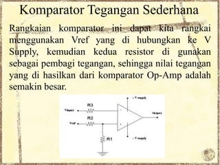 Rangkaian pembanding rangkaian komparator Comparator | PPT
