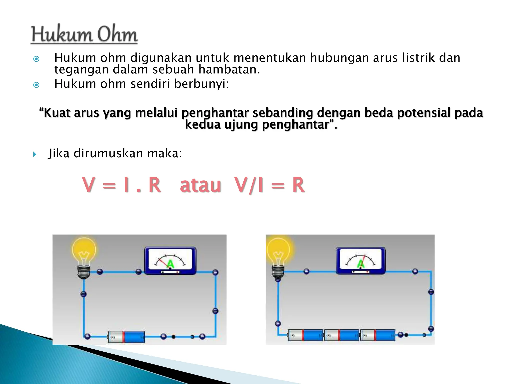 Rangkaian resistor, hukum ohm, listrik dinamis | PPT