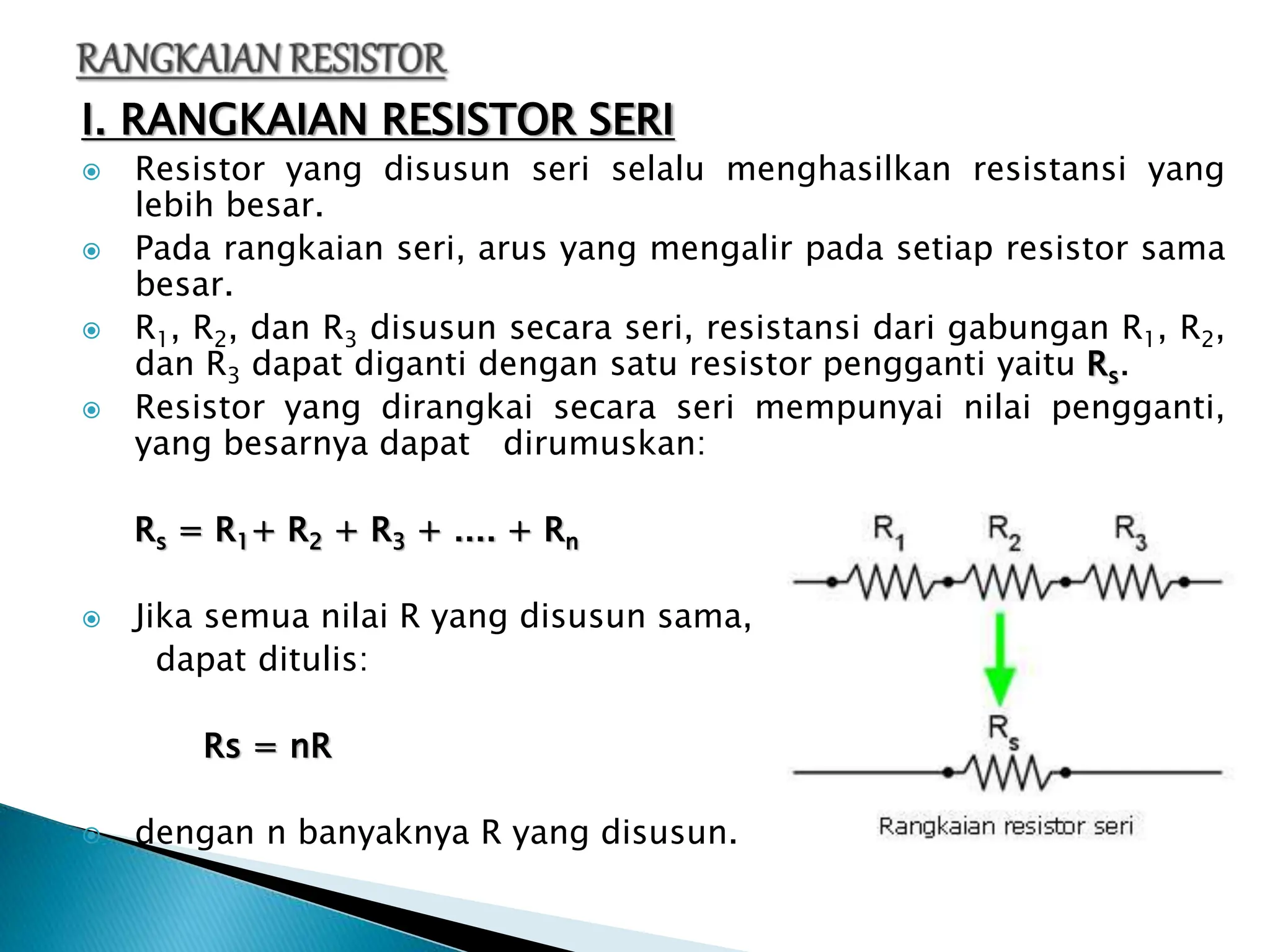 Rangkaian resistor, hukum ohm, listrik dinamis | PPT