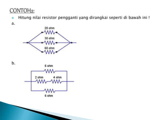Rangkaian resistor, hukum ohm, listrik dinamis | PPT