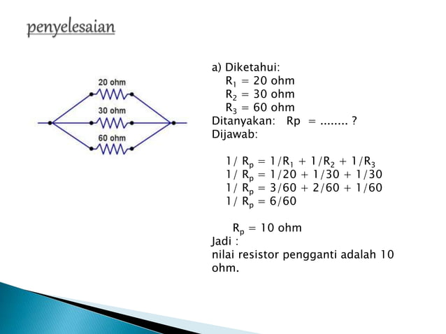Rangkaian resistor, hukum ohm, listrik dinamis | PPT | Free Download