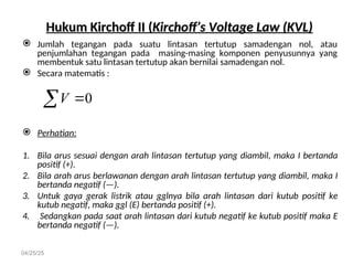 Rangkaian resistor, hukum ohm,kirchoff.ppt