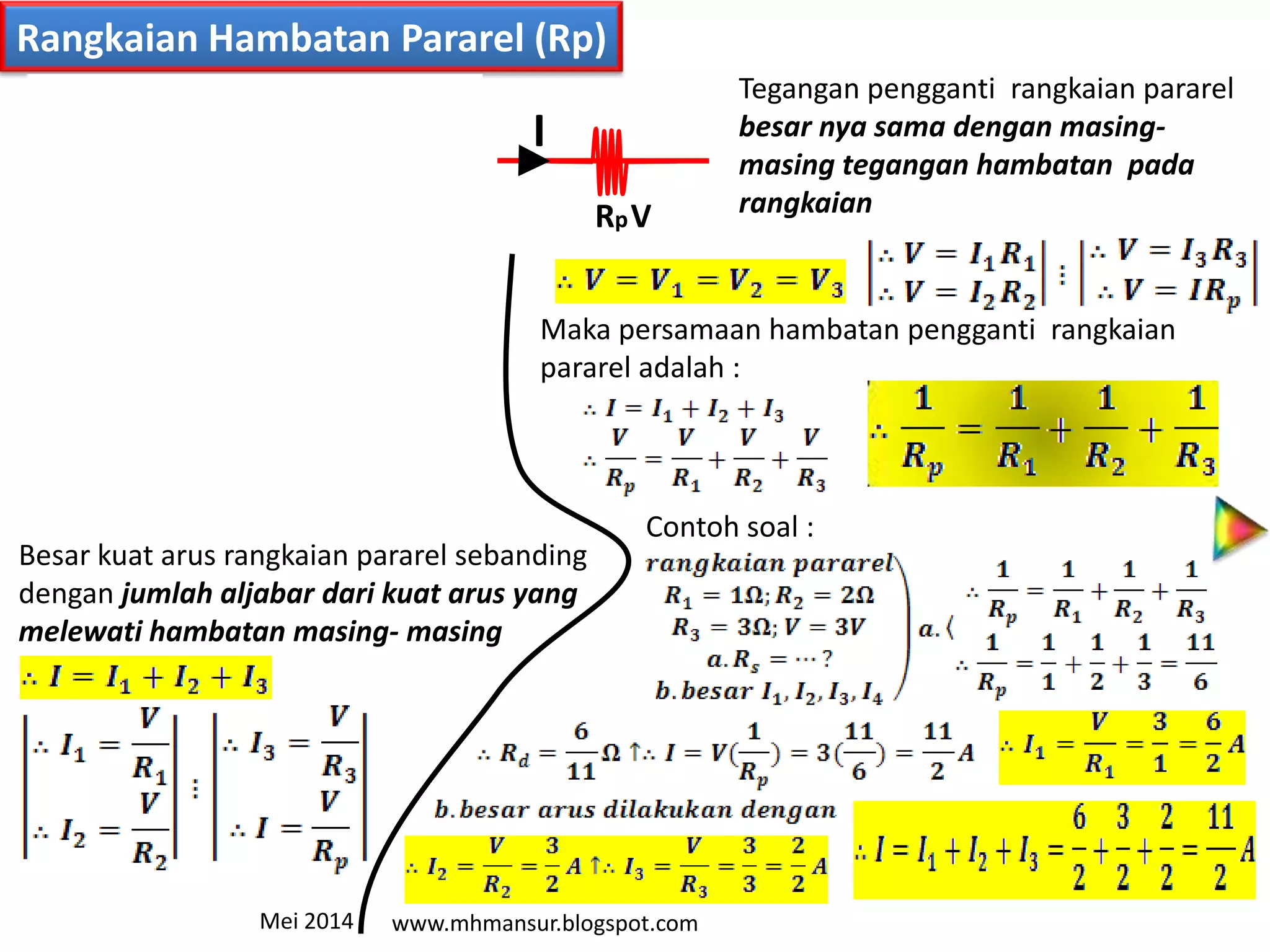 Rangkaian seri dan paralel resistor | PPSX