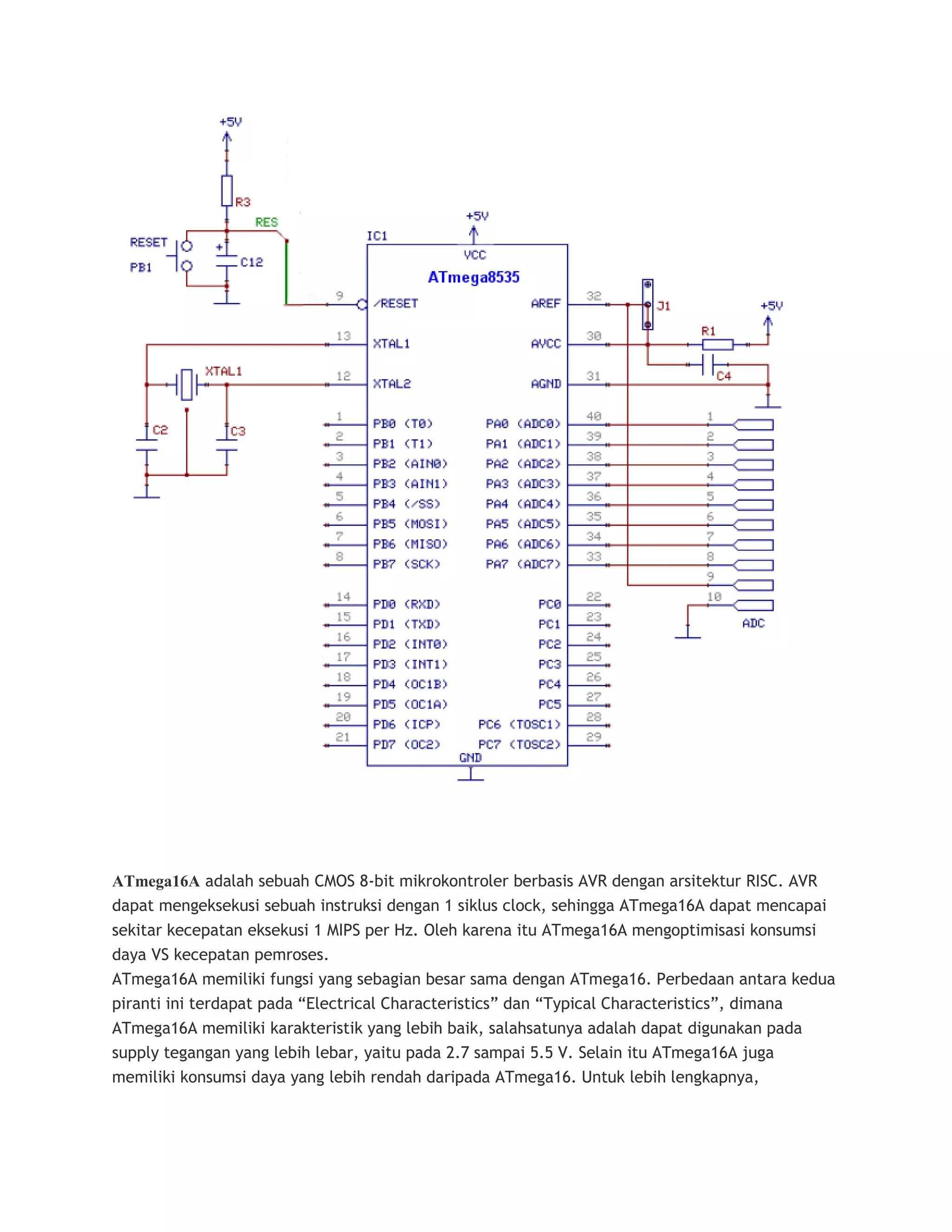 Rangkaian sistem minimum avr 8535 | DOCX