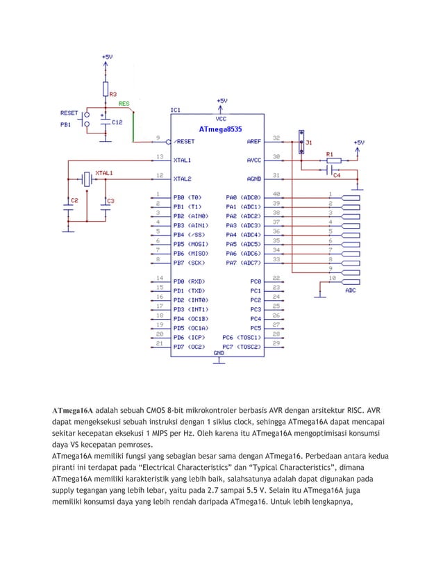 Rangkaian sistem minimum avr 8535 | DOCX