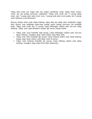 Rangka manusia terdiri atas kurang lebih 206 tulang | PDF