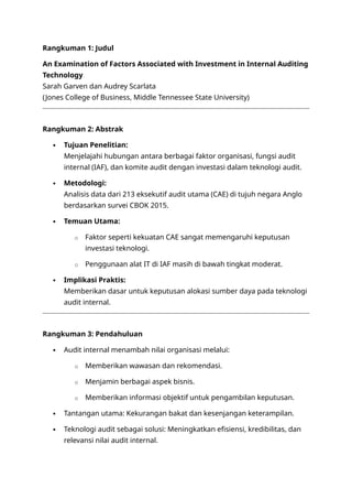Rangkuman Artikel Penelitian An Examination of Factors Associated with ...